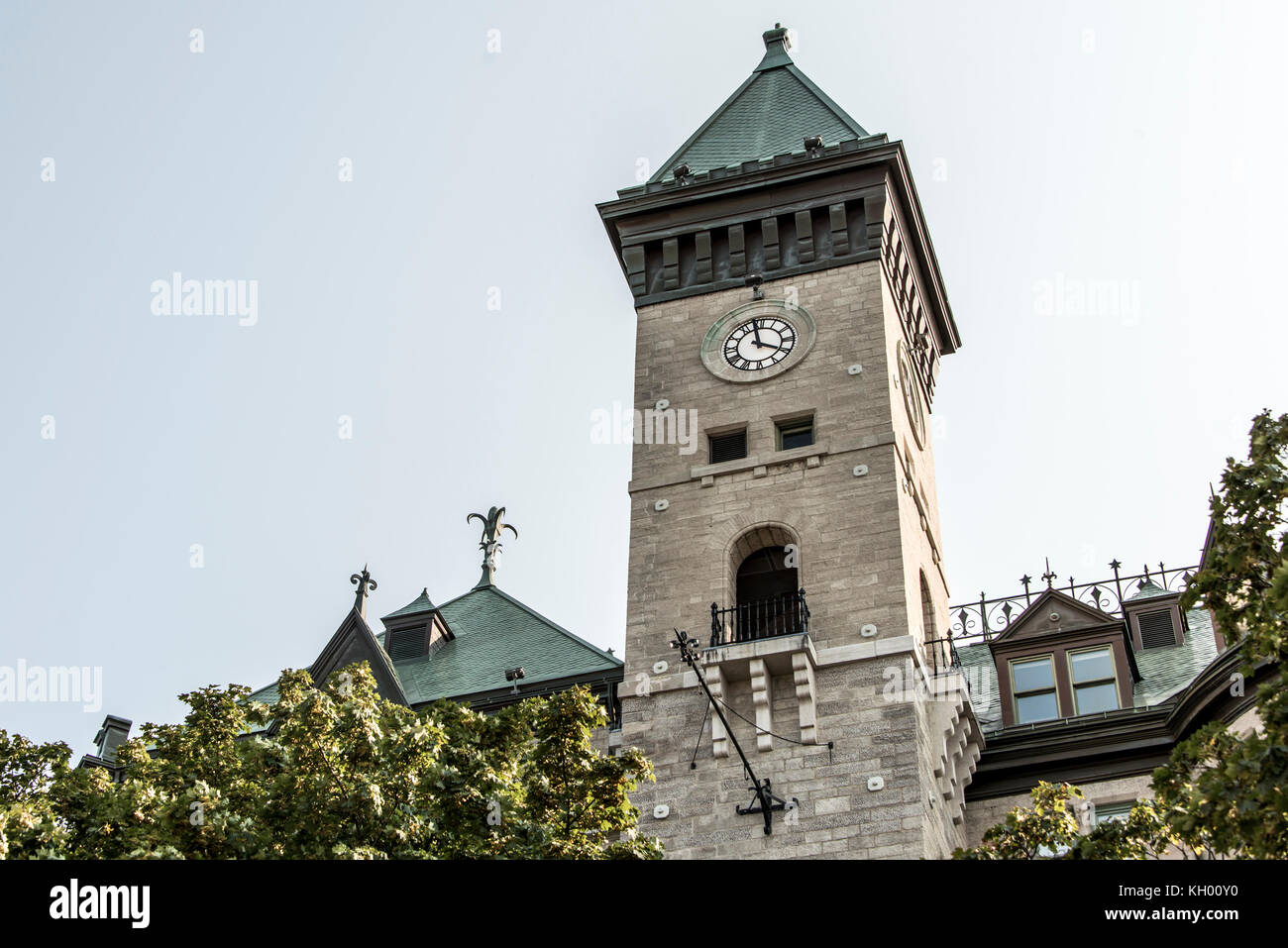 Clock tower of the old building Quebec City, Canada Stock Photo - Alamy