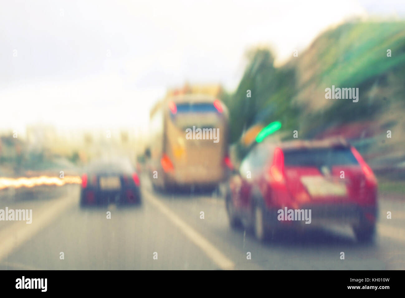 blurred image of cars lights and traffic Stock Photo - Alamy