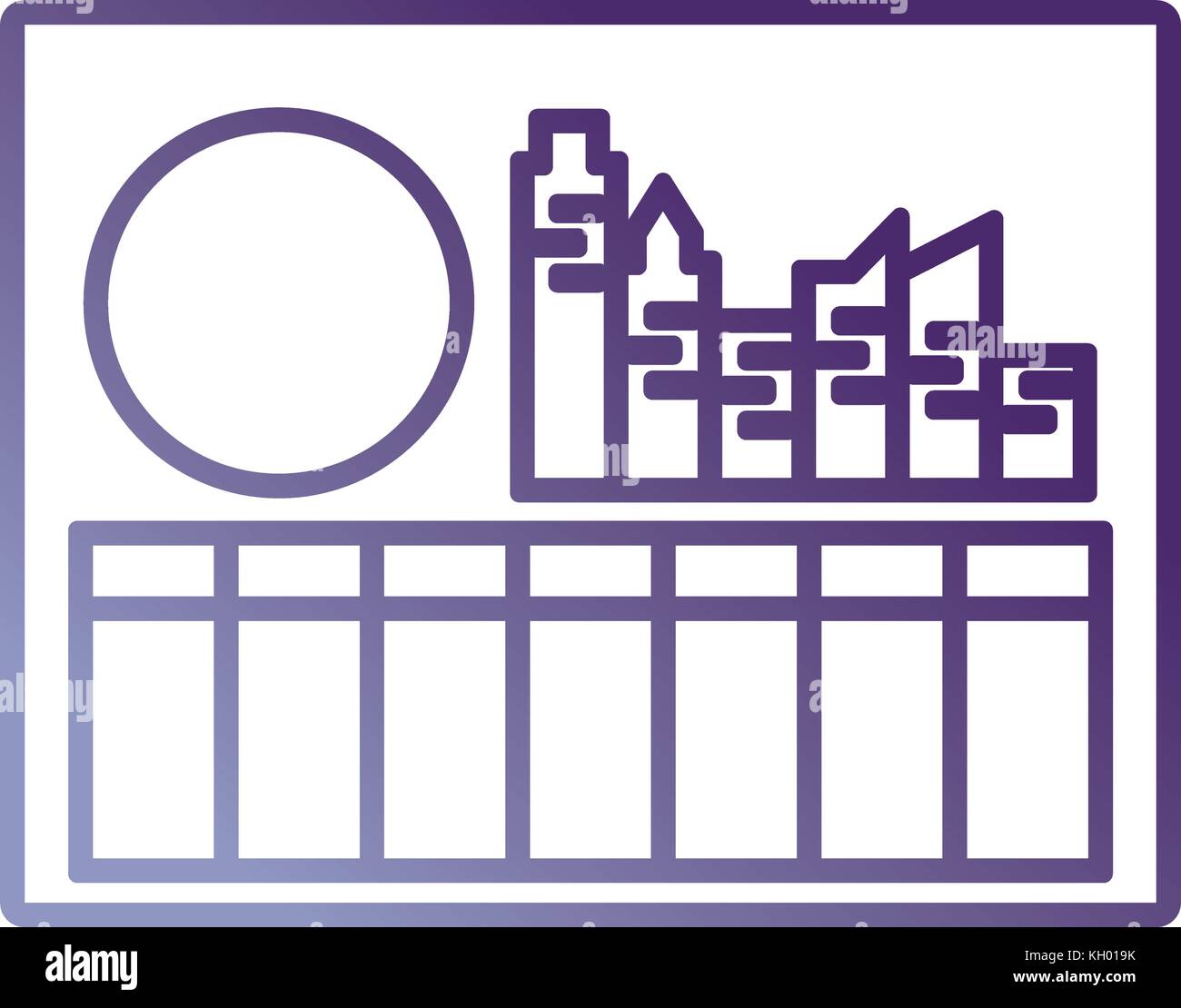 picture with factory building and sun icon over white background vector ...