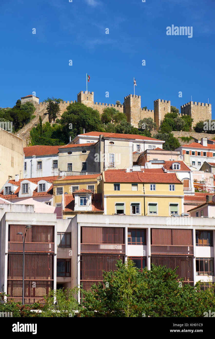 Saint George Castle on the commanding hilltop surrounded by residential ...