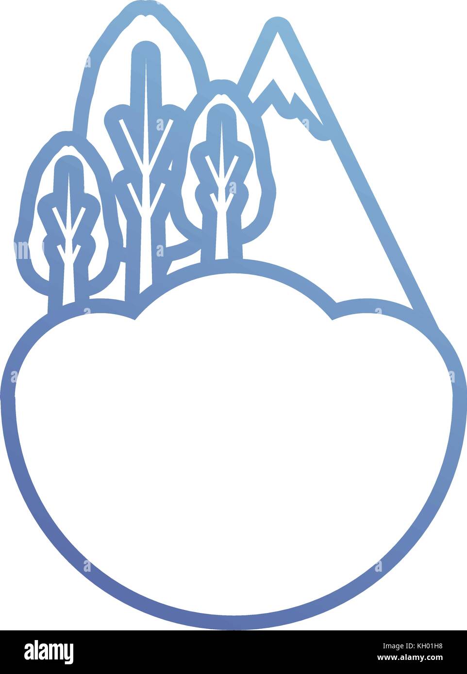 trees and alps icon over white background vector illustration Stock ...