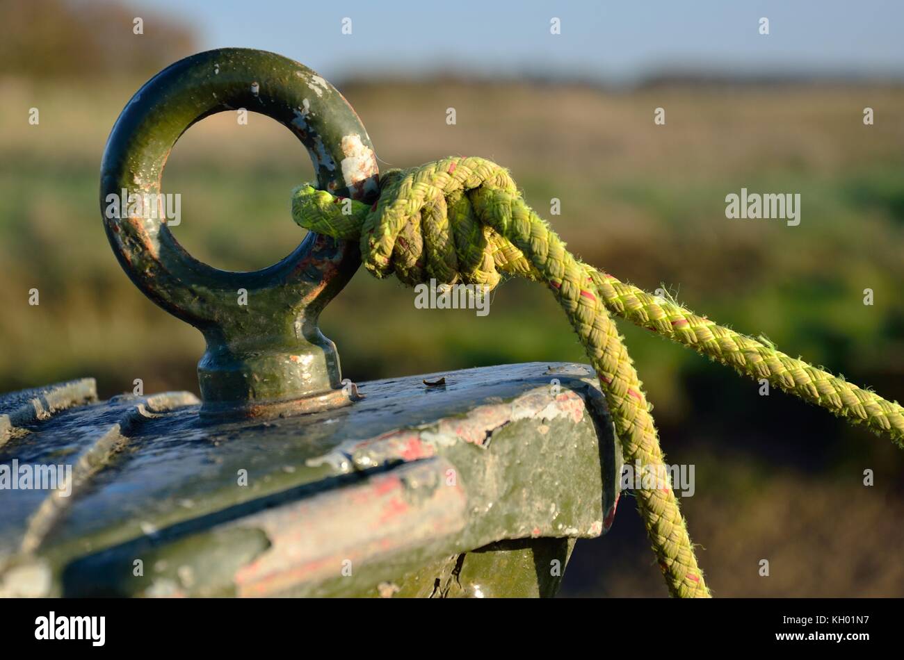 Detail of boat bow with rope Stock Photo - Alamy