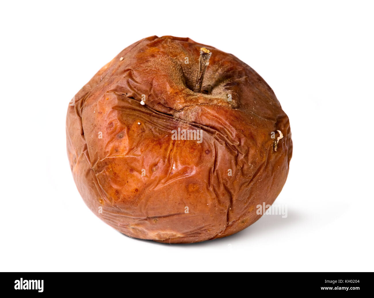 Old rotten apple on white isolated background, unhealthy to eat Stock ...