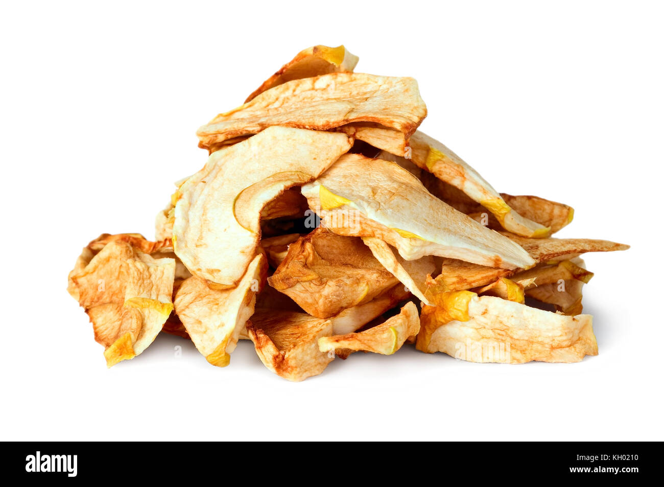 Sliced dry apples for snacks on white background Stock Photo - Alamy