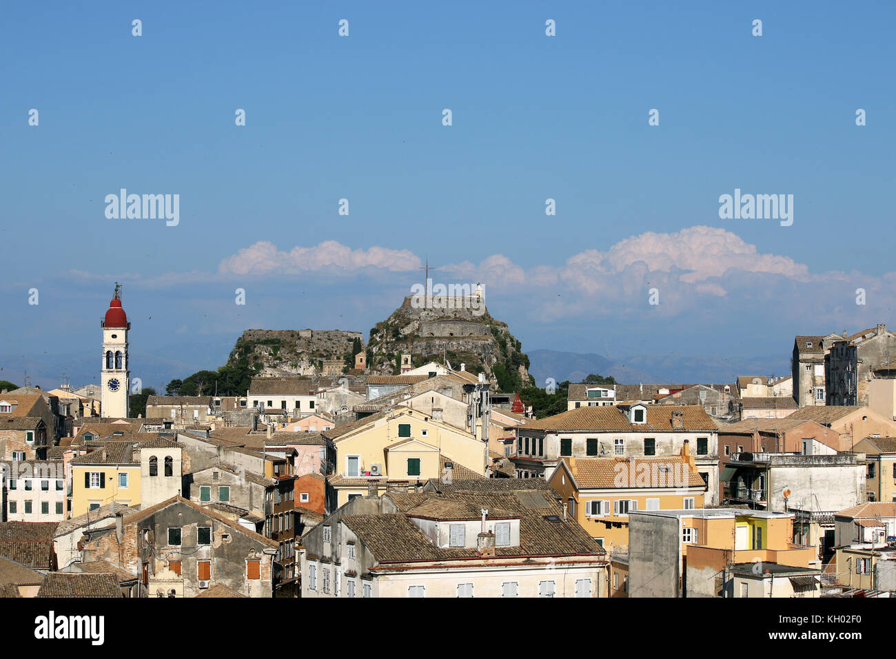 Corfu town cityscape old fortress and buildings Stock Photo - Alamy