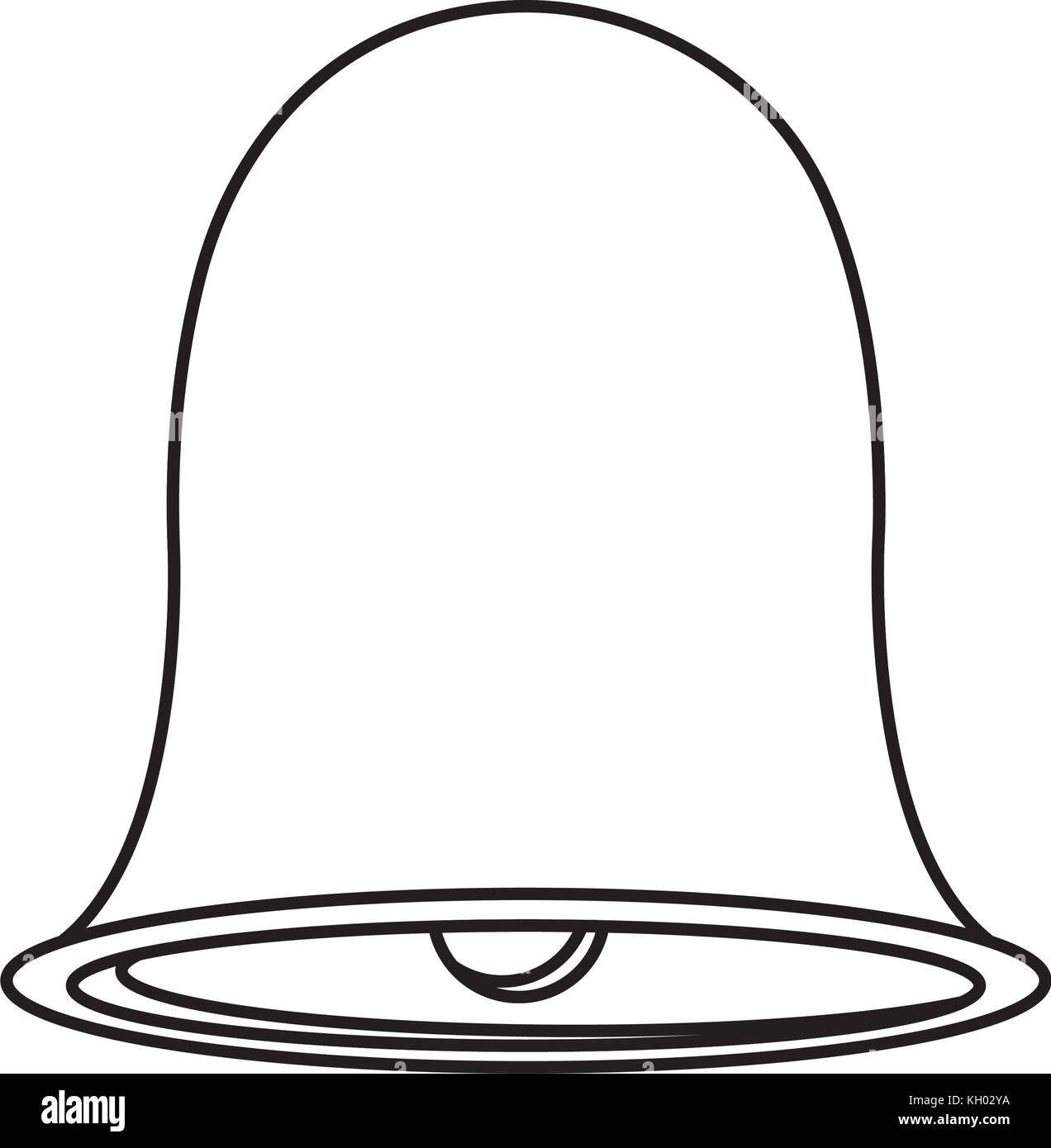flat line uncolored christmas bell over white background vector ...