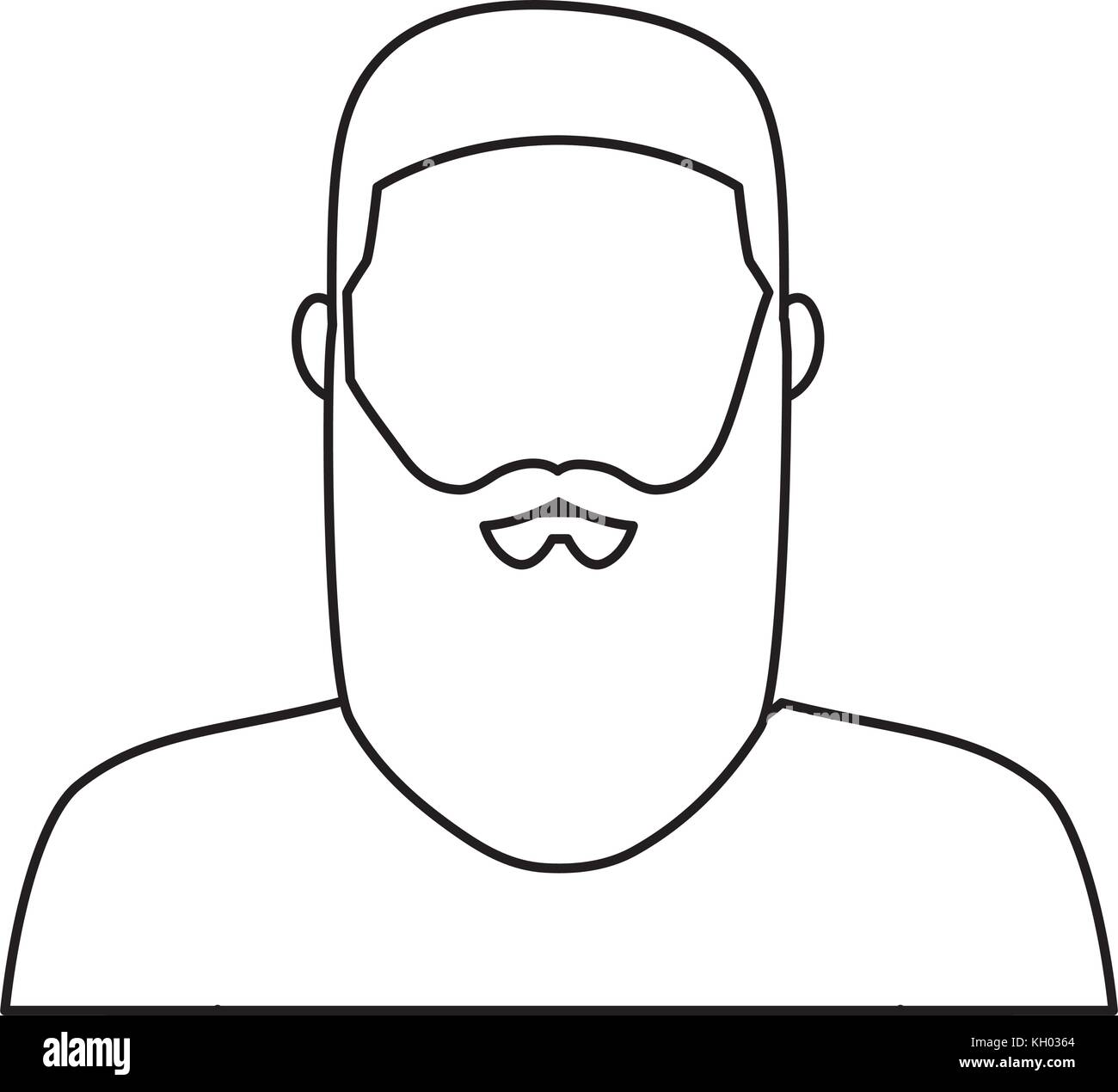 flat line uncolored man over white background vector illustration Stock ...