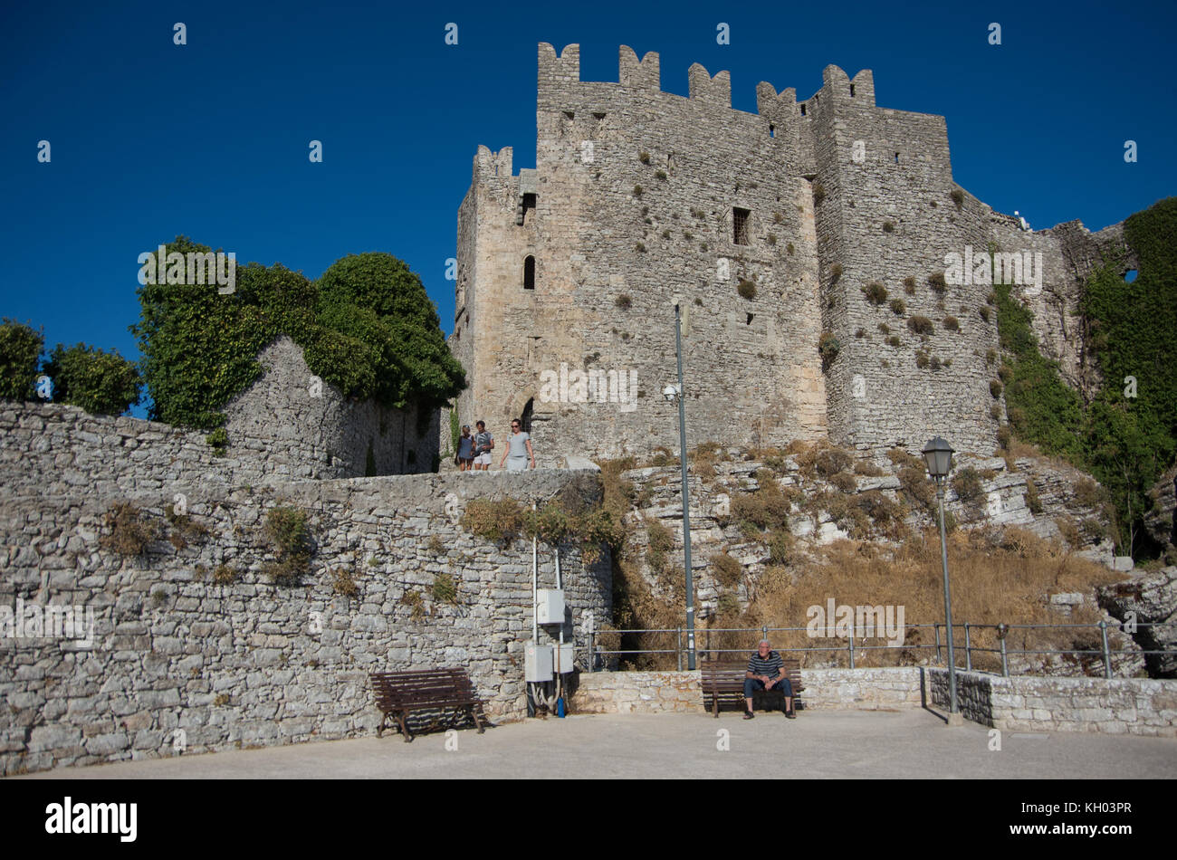 Erice, Italy - September 06, 2017: Medieval Castle of Venus in Erice ...