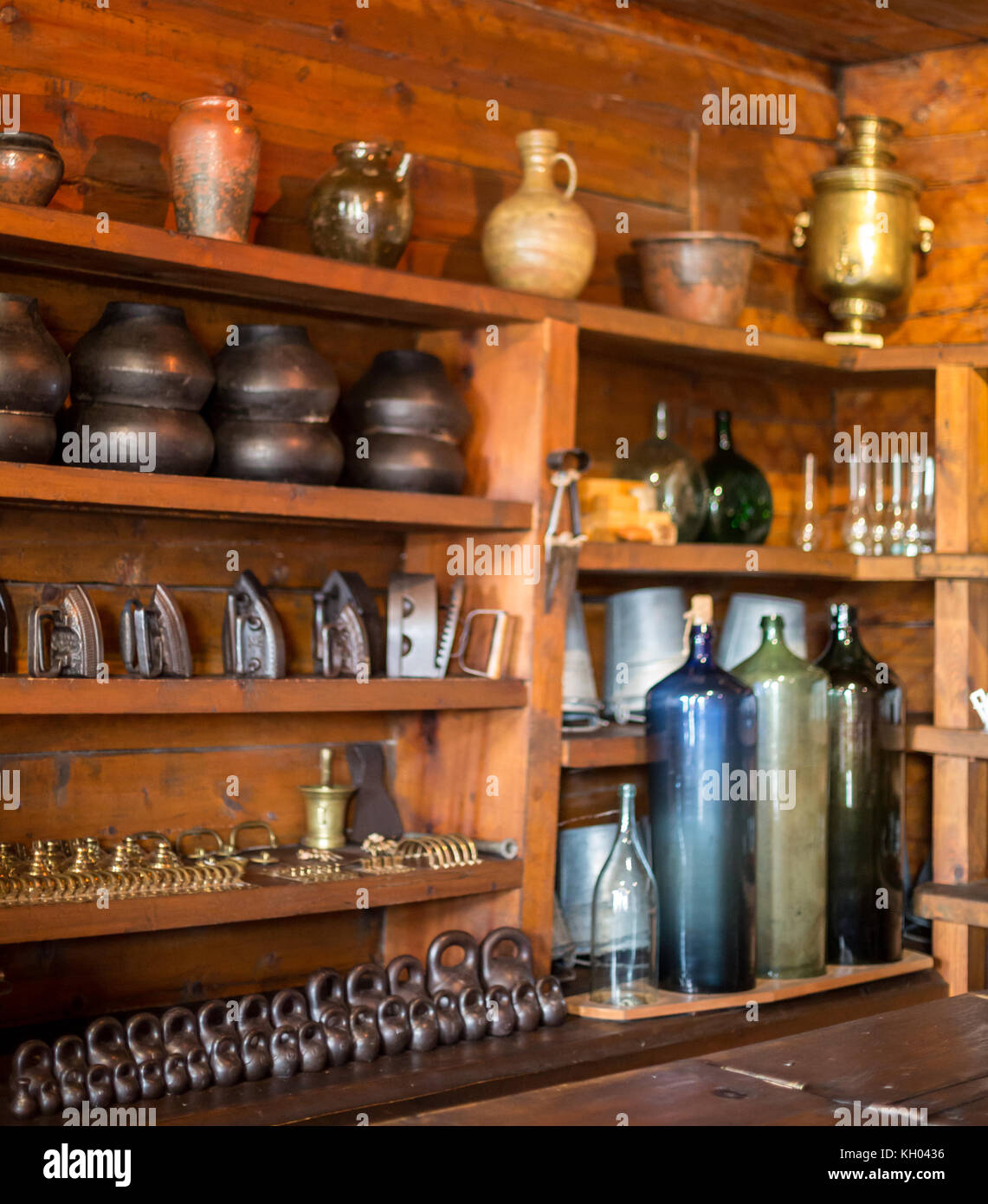 lot of things in the junk shop Shushinskoe villsge, Russia Stock Photo ...