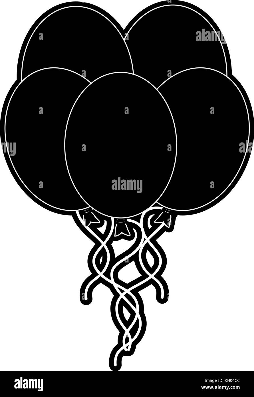 Glossy balloons in black Black and White Stock Photos & Images - Alamy