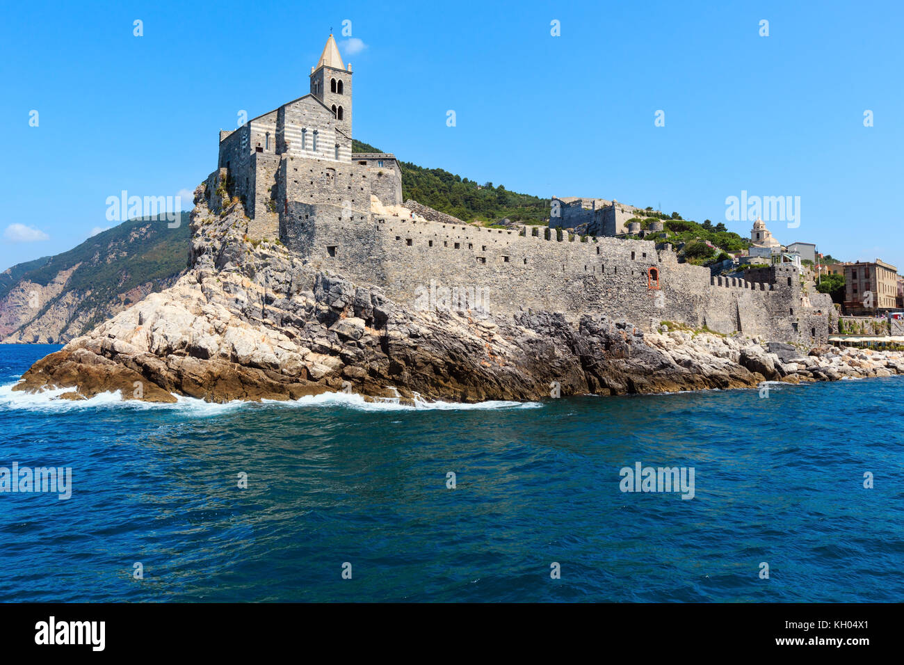 Medieval fisherman town of Portovenere (UNESCO Heritage Site) view from ...