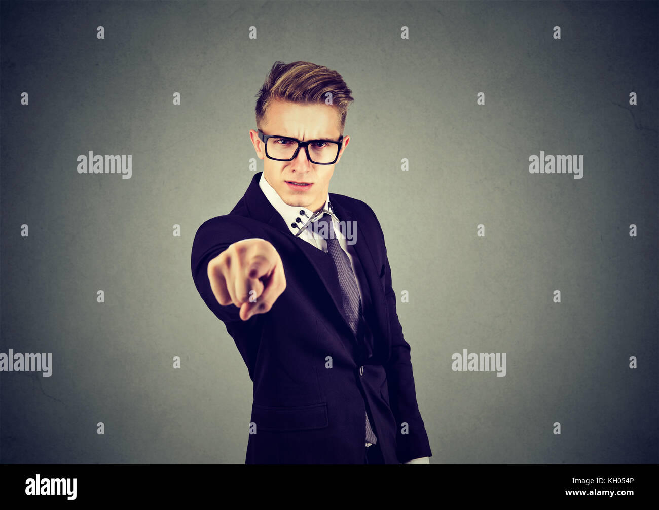 Angry boss glasses man hi-res stock photography and images - Alamy