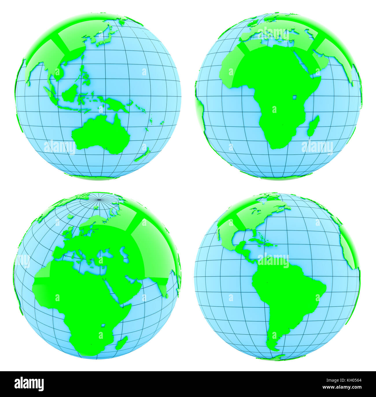 All side of Earth. Isolated Stock Photo - Alamy