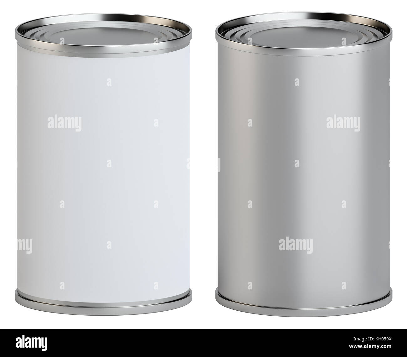 Set of Metallic Tin Cans Stock Photo - Alamy