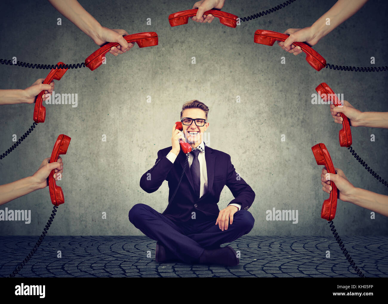 Customer service advisor answering the phone hi-res stock photography ...