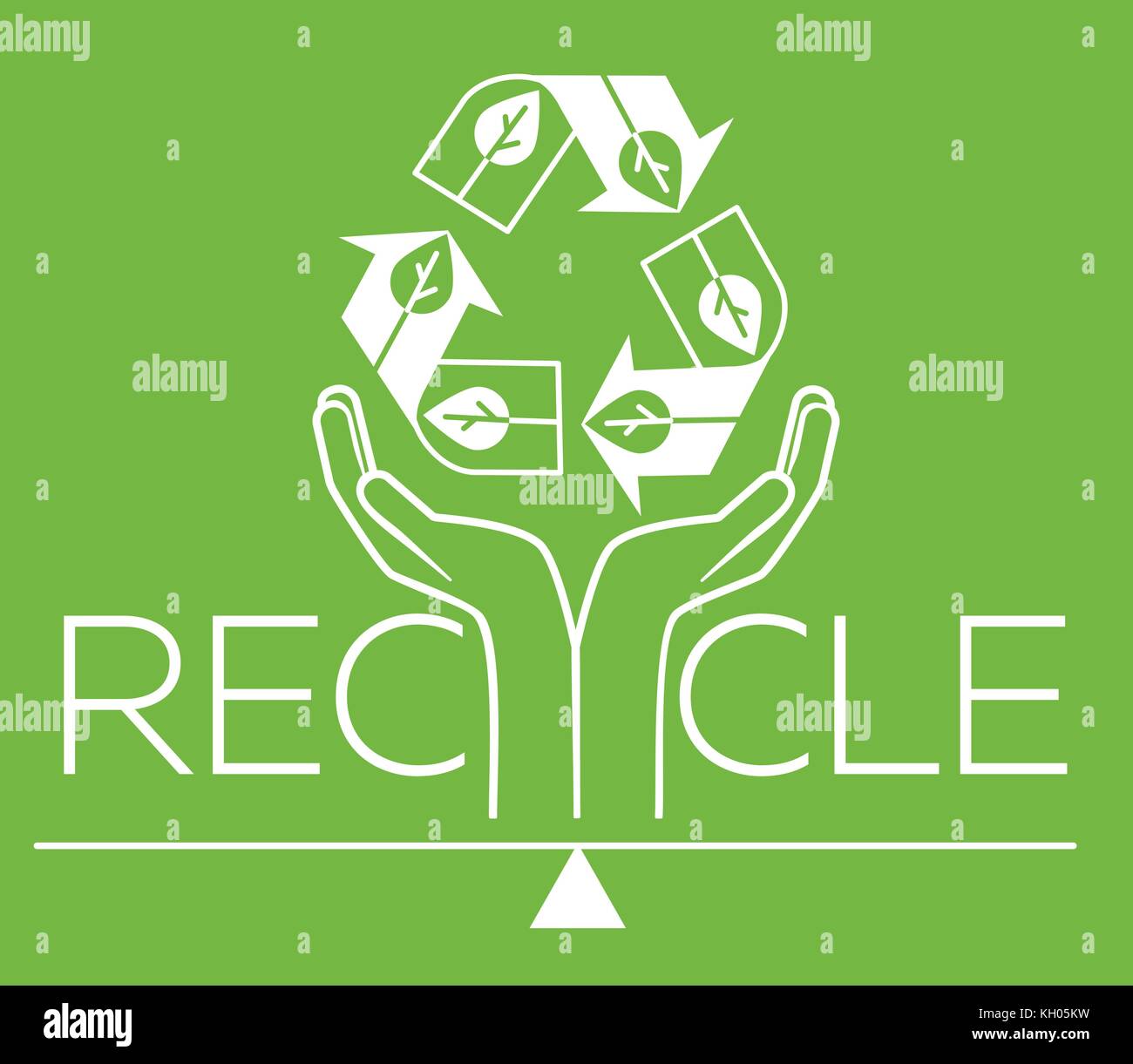 banner about recycle as a sign recycling arrows symbol with Earth globe ...