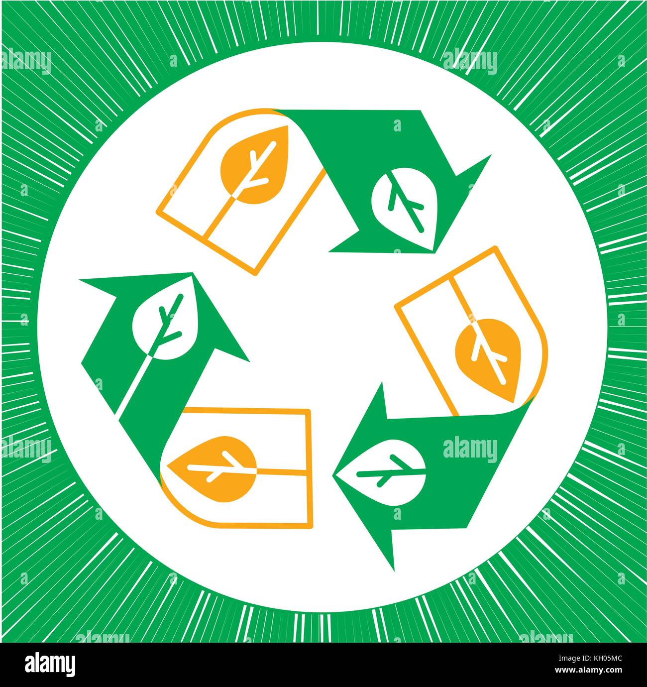 World environment with recycling sign, vector illustration. Recycle ...