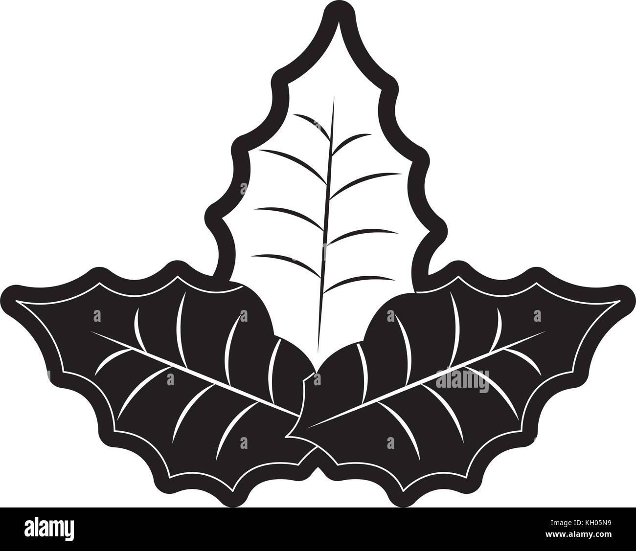 flat line monochromatic christmas pick over white background vector ...