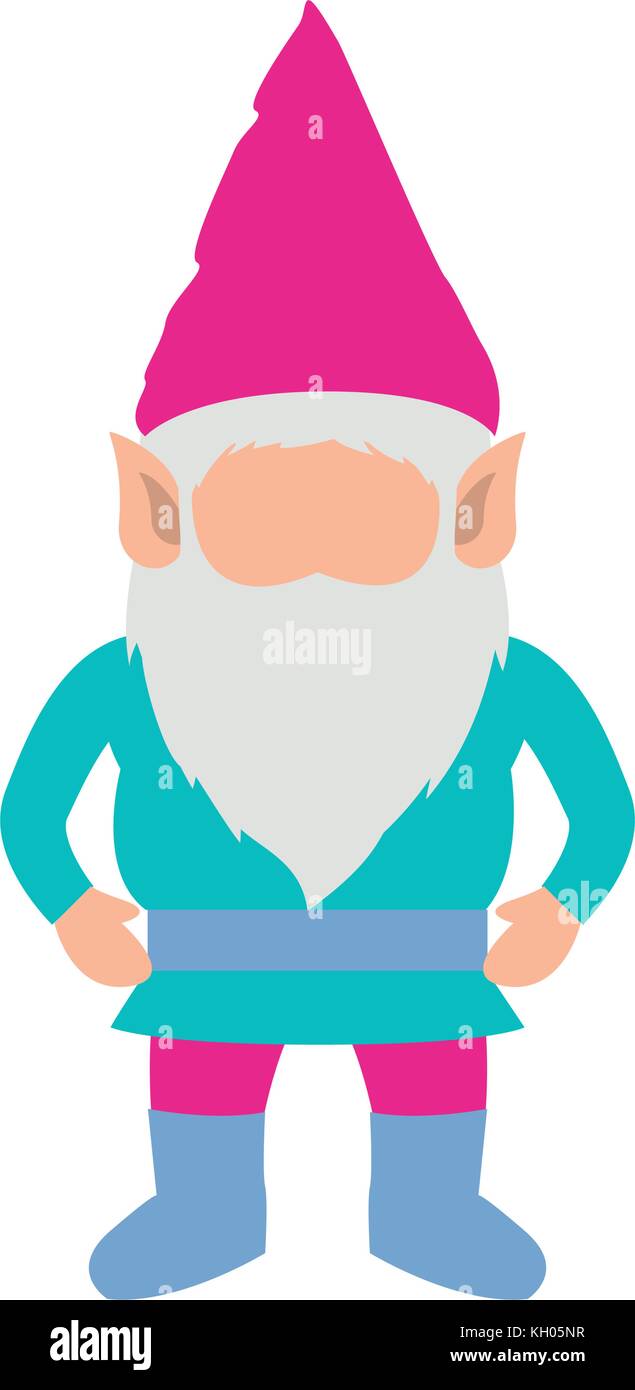 gnome without face and costume colorful on white background Stock ...