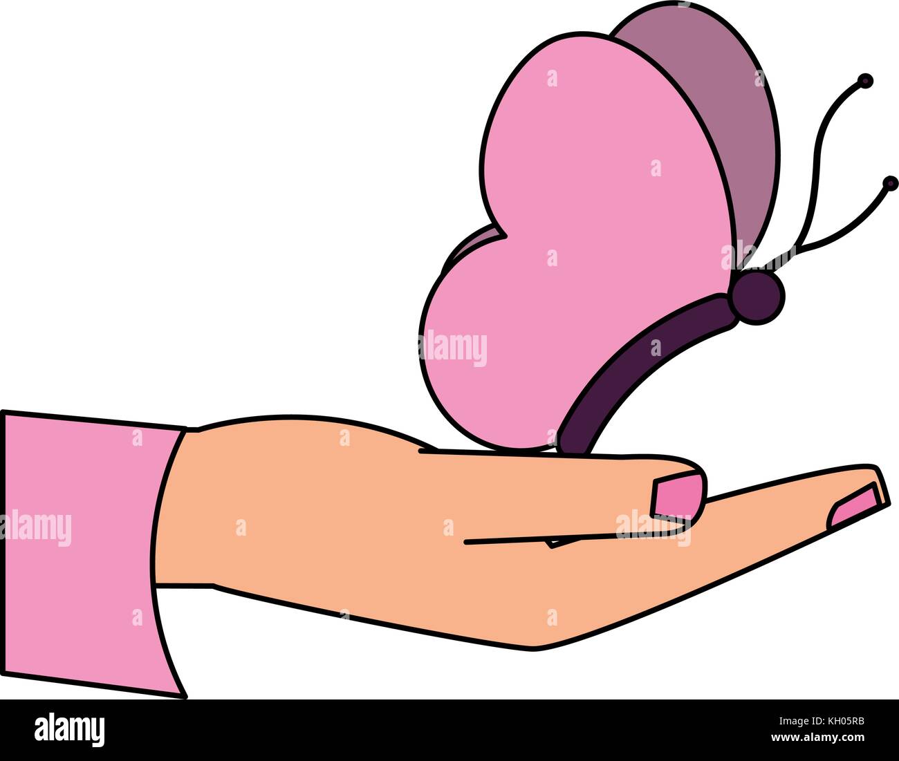 Butterfly friendly flower Stock Vector Images - Alamy