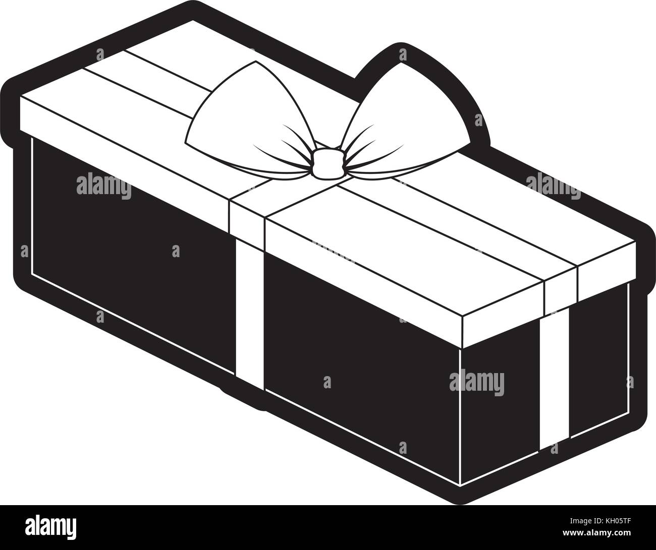 flat line monochromatic gift over white background vector illustration ...