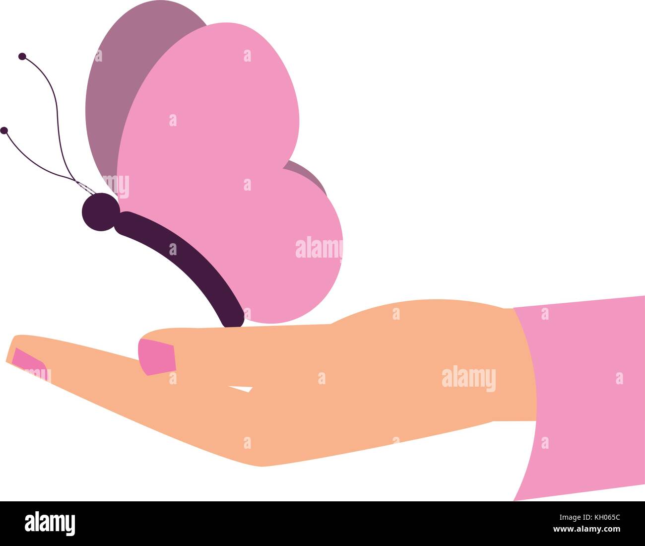 Hand with butterfly Stock Vector Image & Art - Alamy