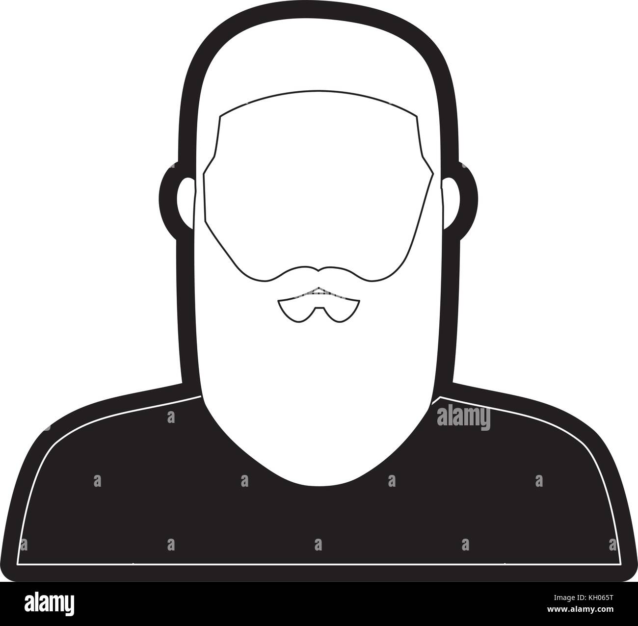 flat line monochromatic man over white background vector illustration ...