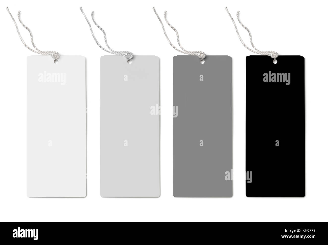 four labels (tags) isolated on white background Stock Photo - Alamy