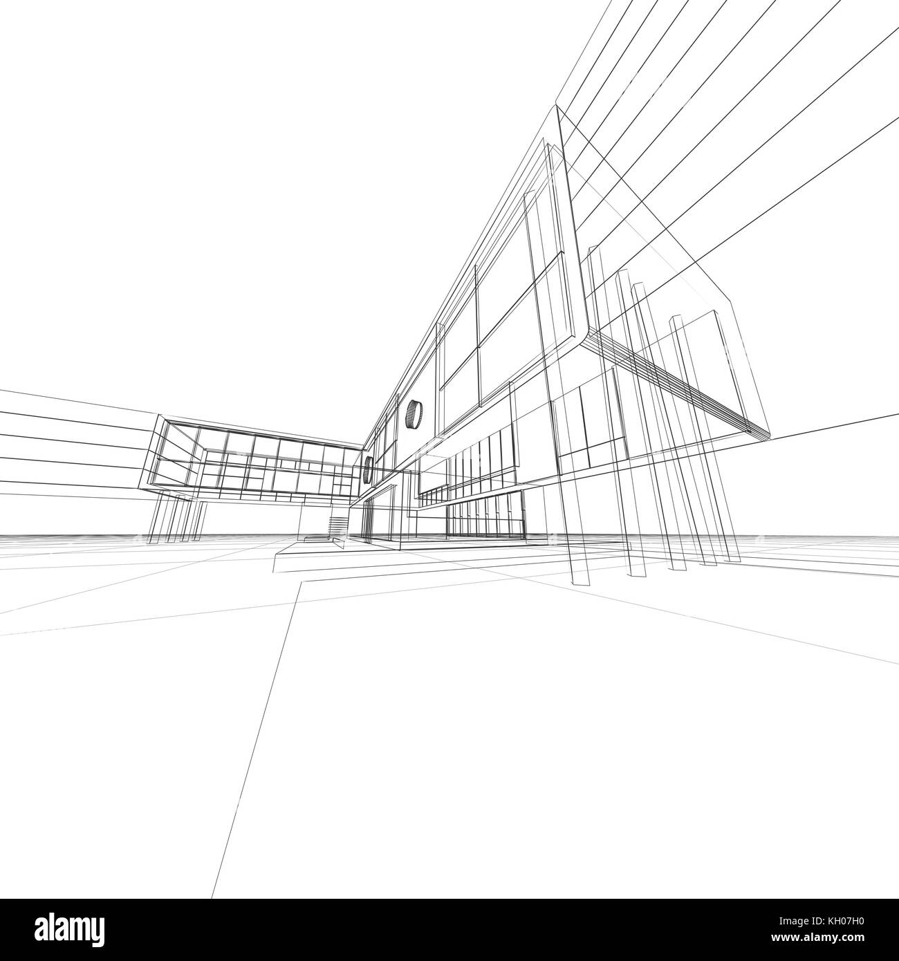 Concept blueprint. My design and 3d rendering model Stock Photo - Alamy