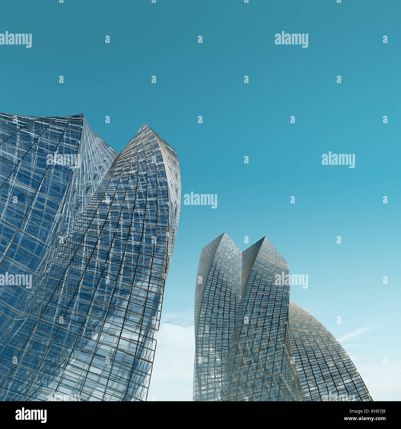 Skyscrapers. Building design and 3d rendering model my own Stock Photo ...