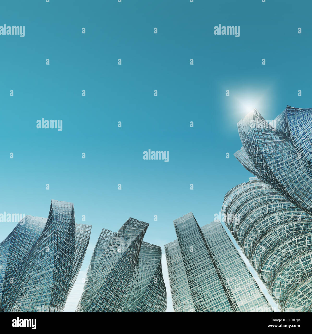 Abstract city. Building design and 3d rendering model my own Stock ...