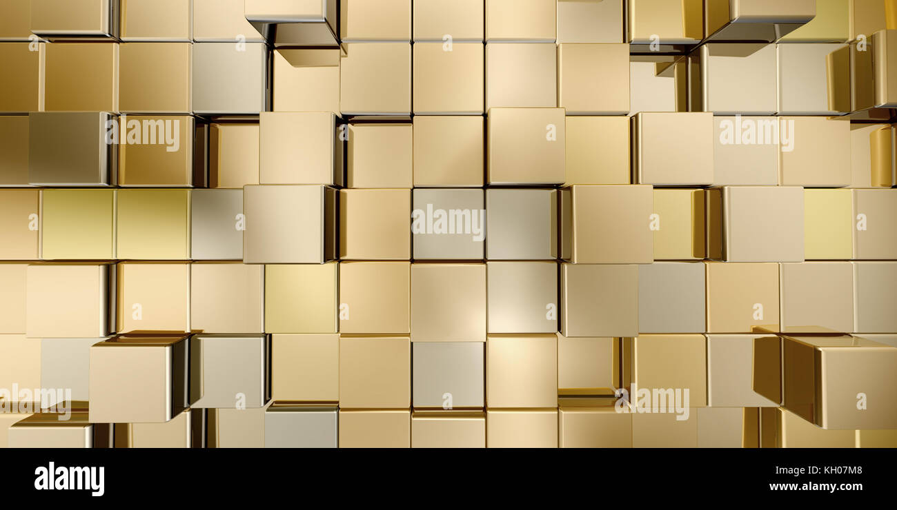 Gold 3d rendering wall hi-res stock photography and images - Alamy