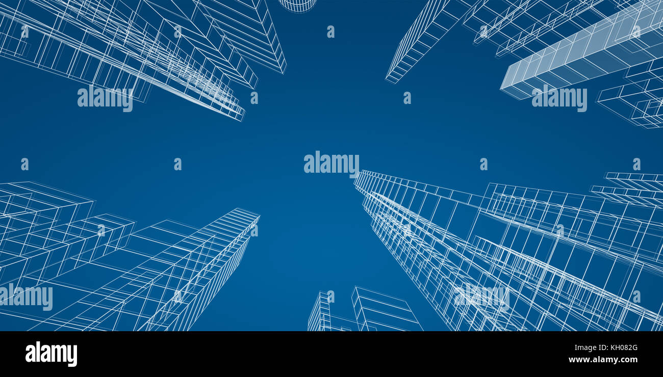 City concept. 3d rendering image abstract modern Stock Photo - Alamy