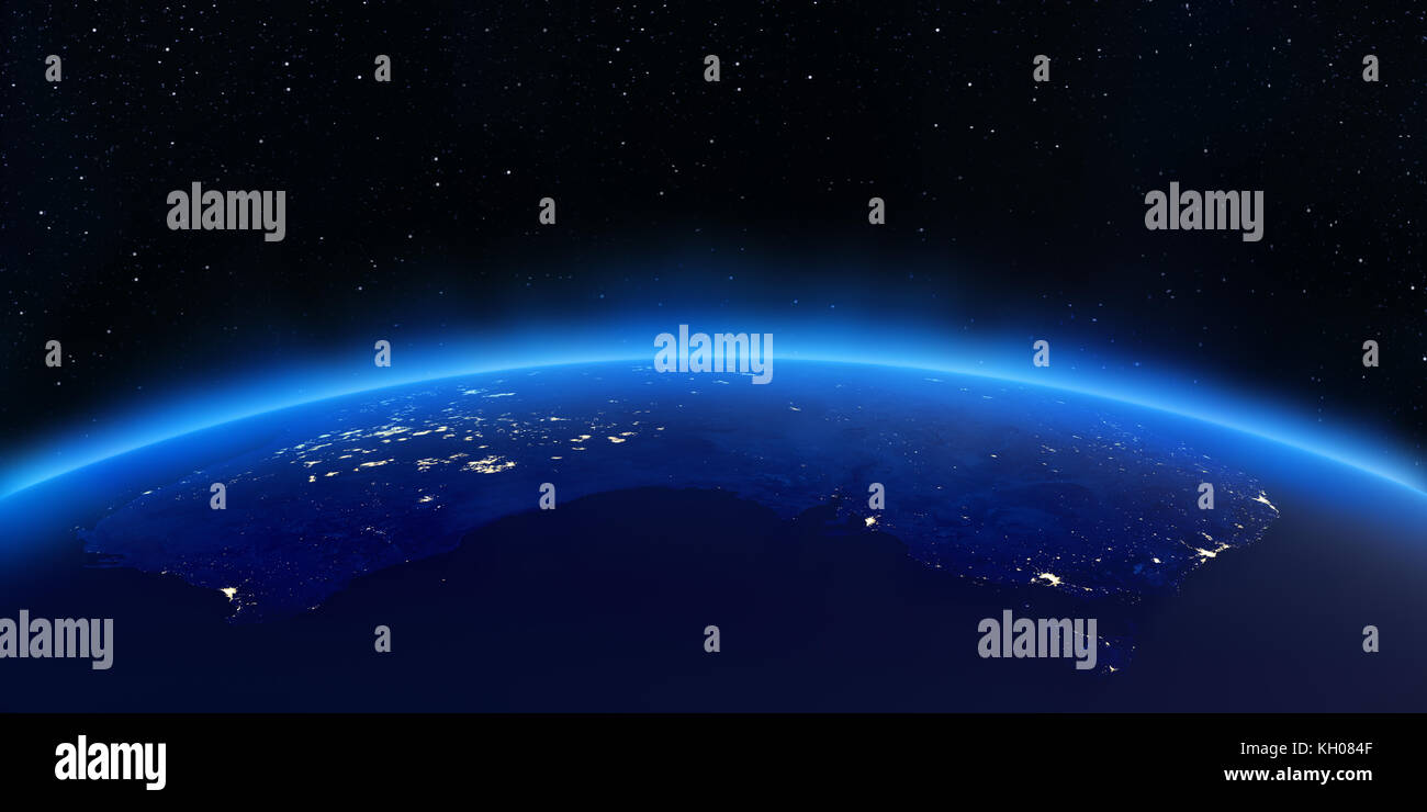 Australia city lights map. Elements of this image furnished by NASA 3d ...