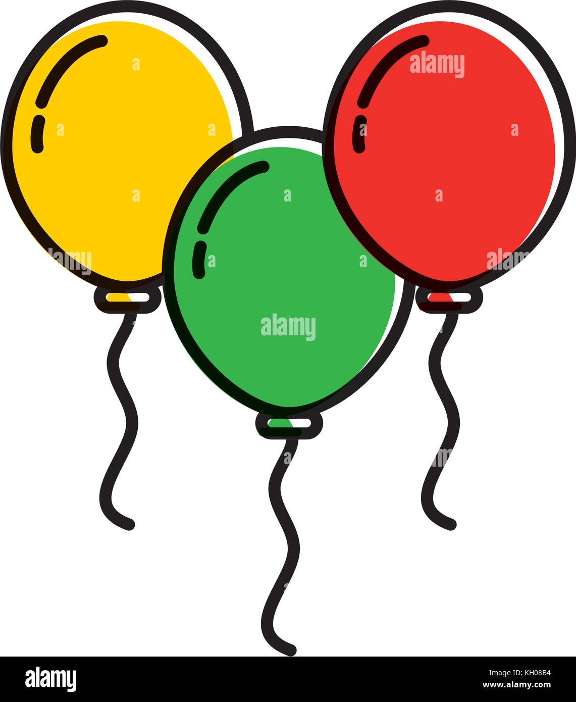 Three flying balloons Stock Vector Images - Alamy