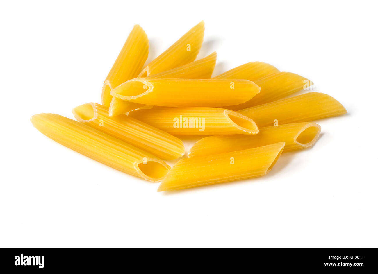 penne isolated on white background close up Stock Photo - Alamy