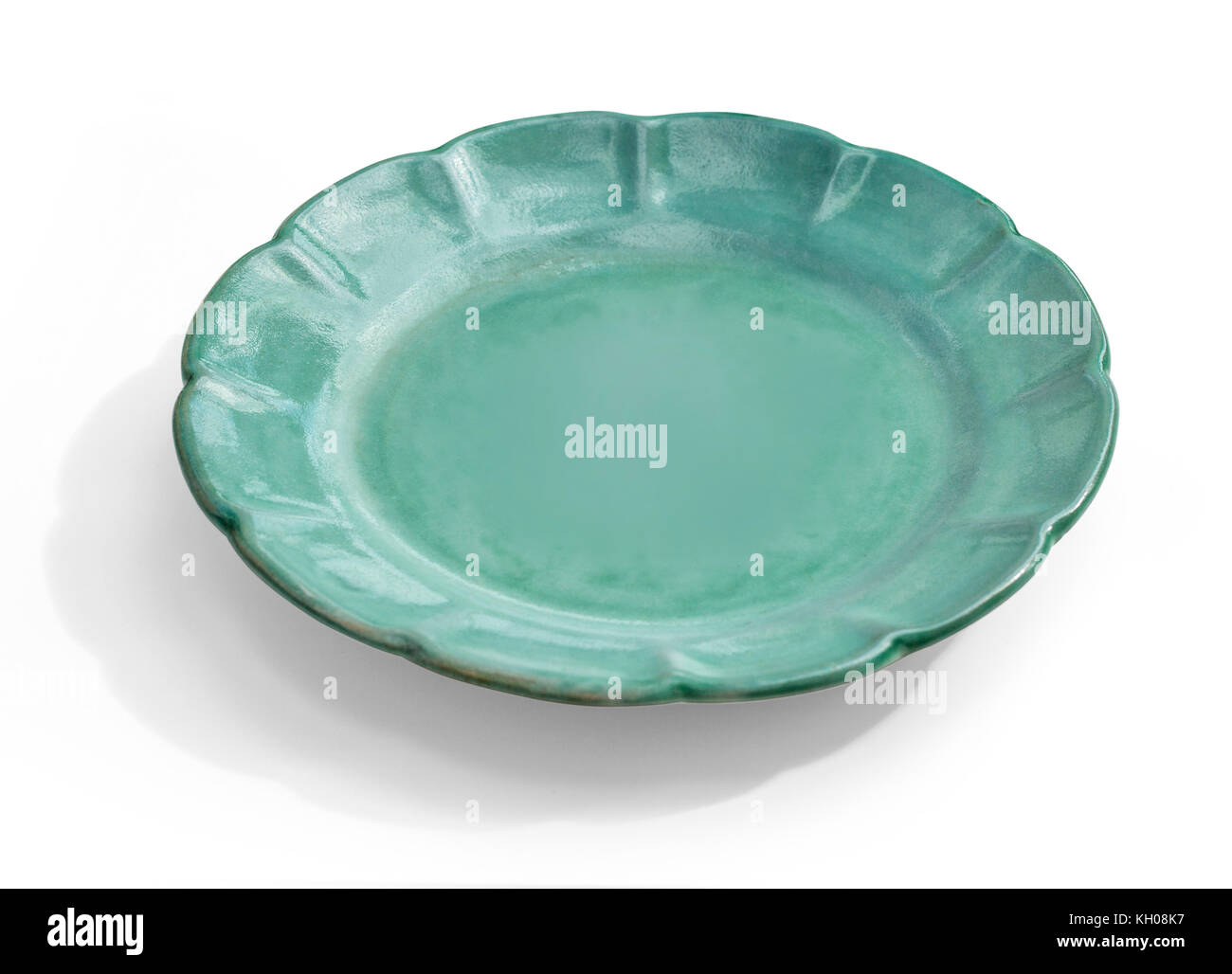 Vintage empty plate on white background Stock Photo - Alamy
