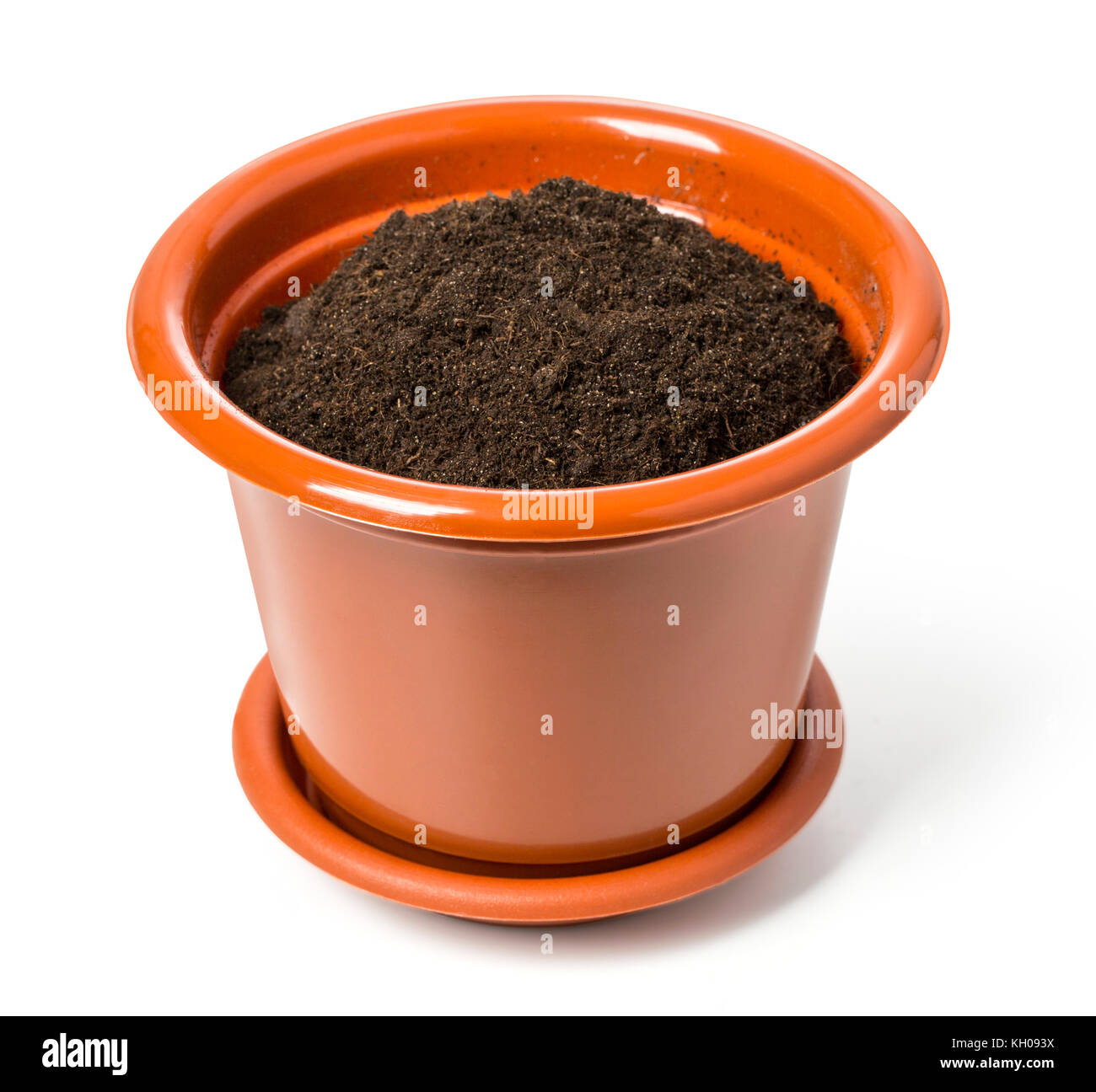 brown flower pot isolated on white background. with clipping path Stock ...