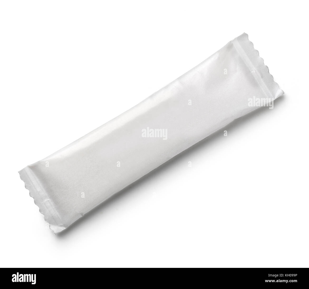 White paper sachet bag for coffee, sugar, salt, pepper on white ...