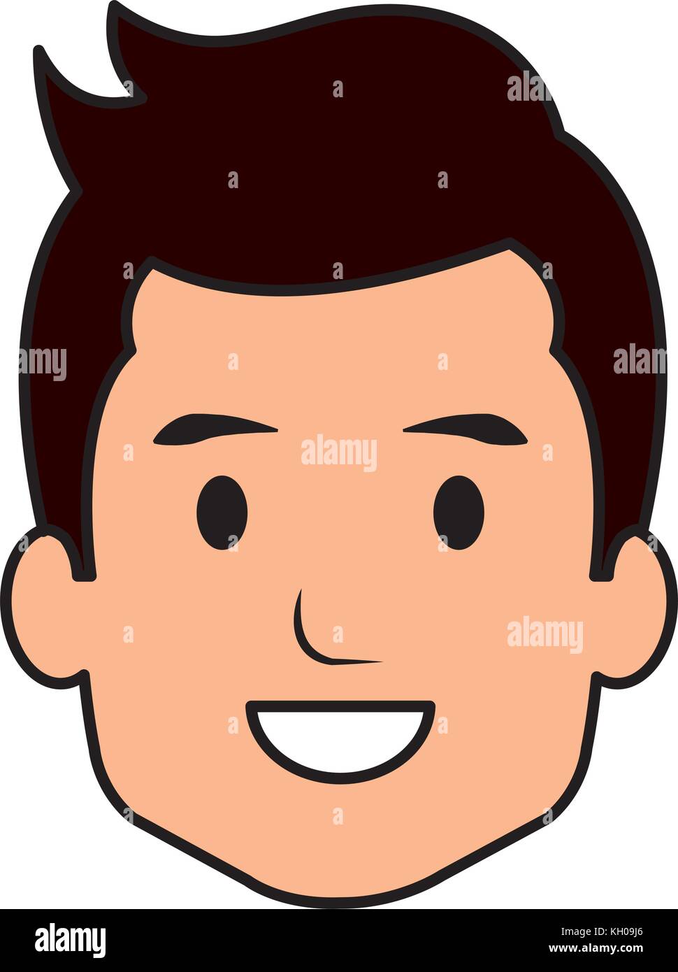 young man head avatar character vector illustration design Stock Vector ...