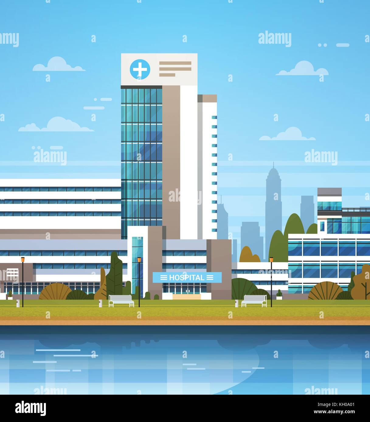 Building Of Modern Hospital Clinic Exterior Stock Vector Image & Art ...
