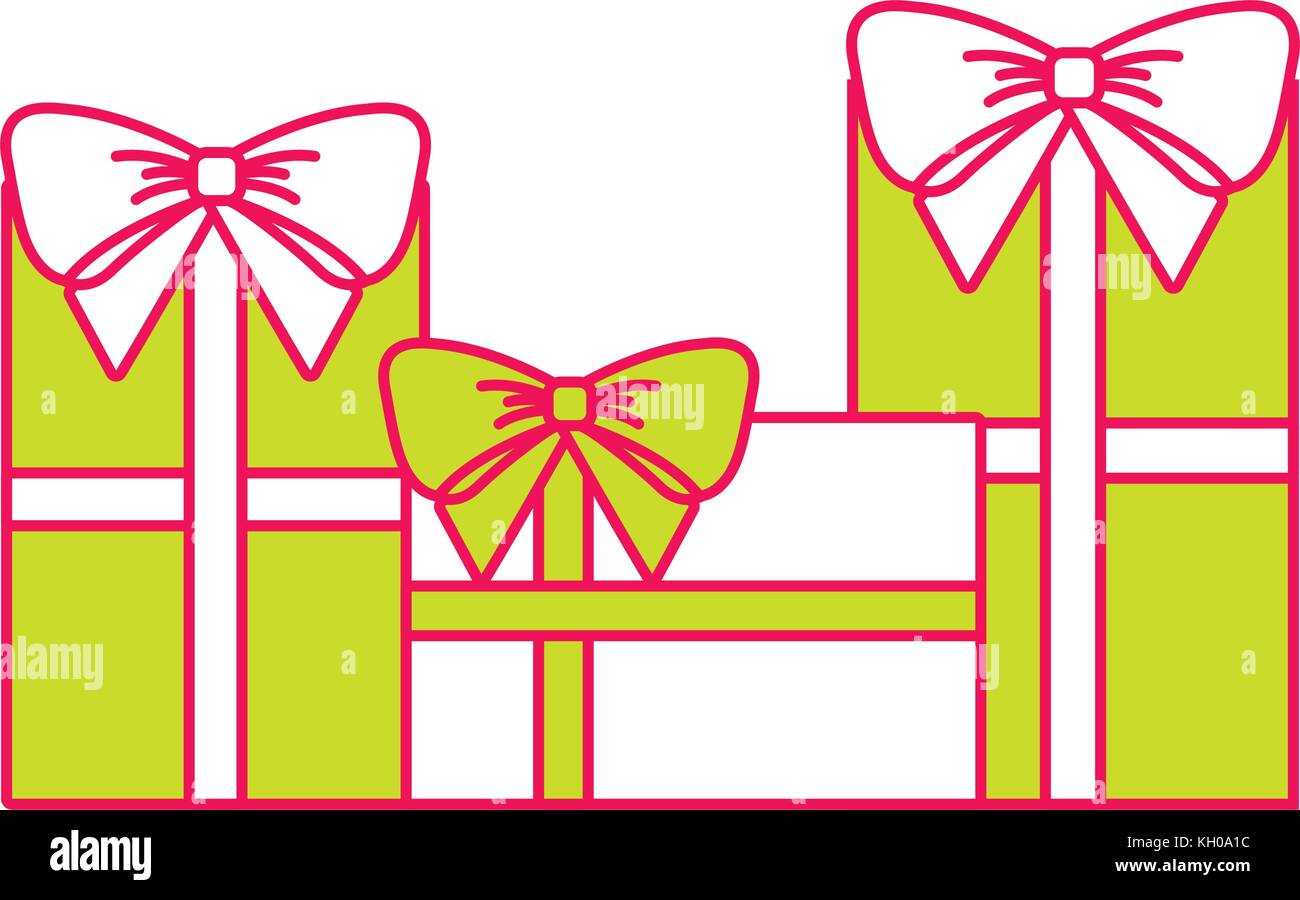 set of different gift boxes christmas presents design Stock Vector ...