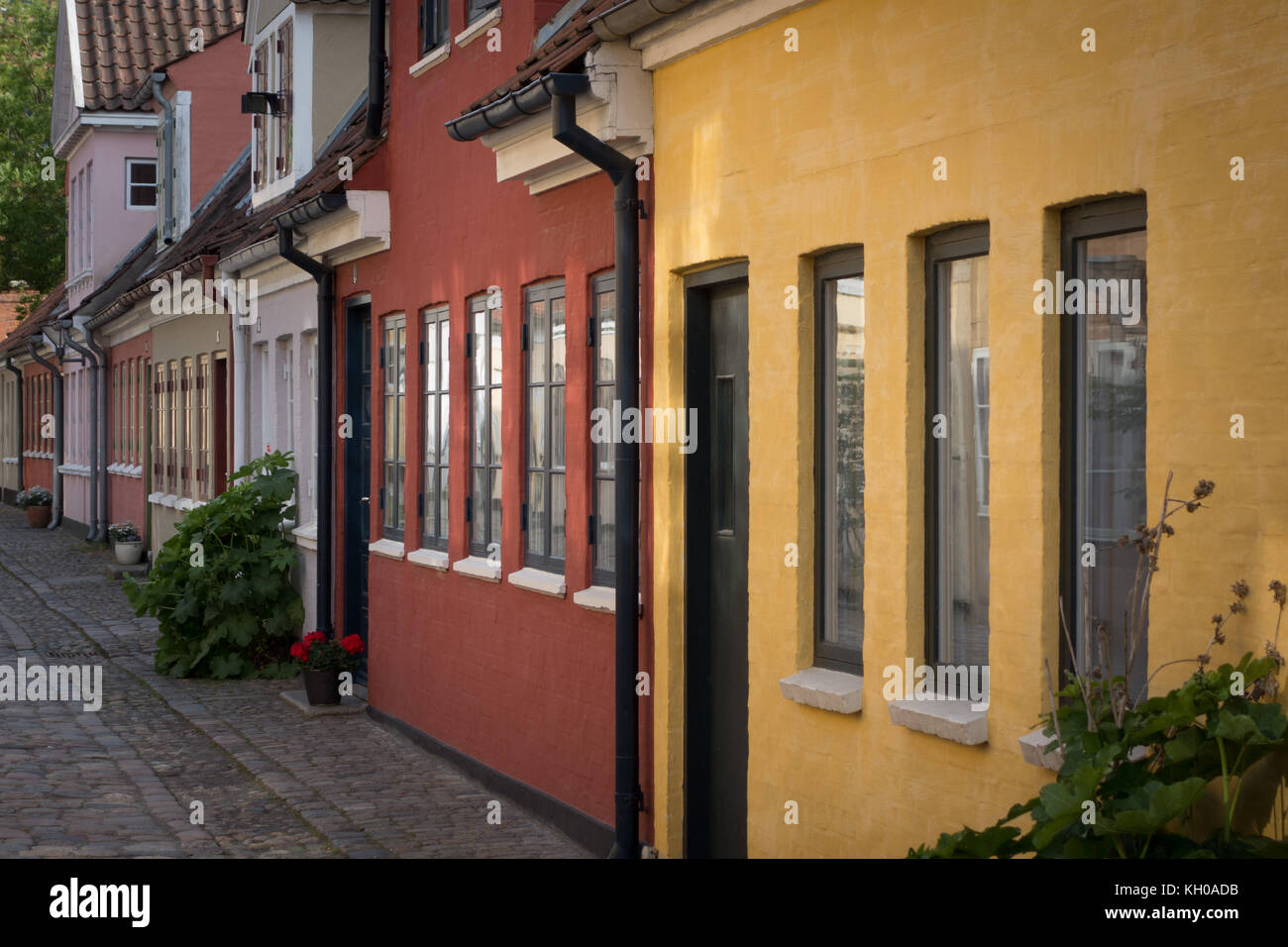 Typical colored houses in Denmark, Odense, Andersen's area Stock Photo ...