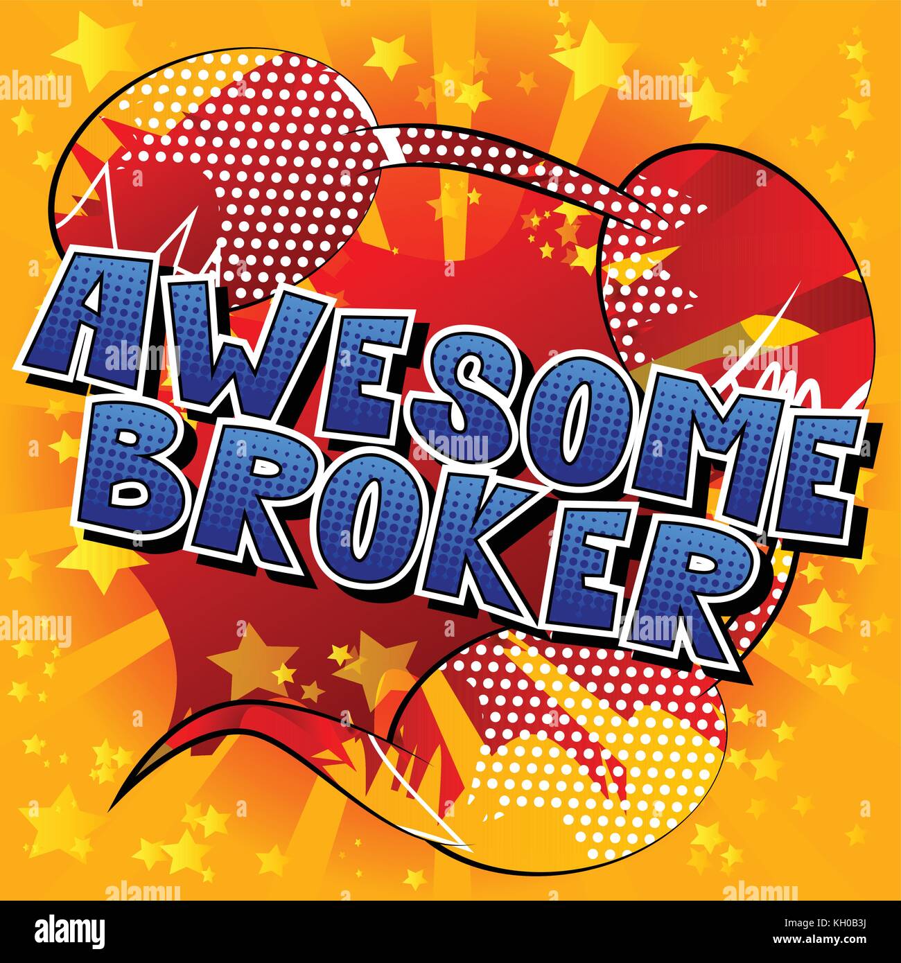 Awesome Broker - Comic book style word on abstract background Stock ...