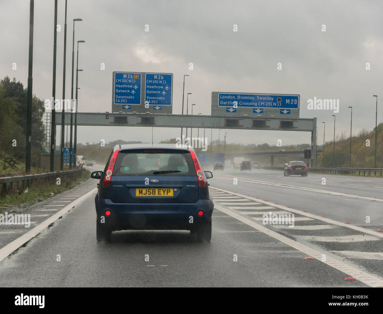 M26 junction Northbound on M20 Stock Photo - Alamy