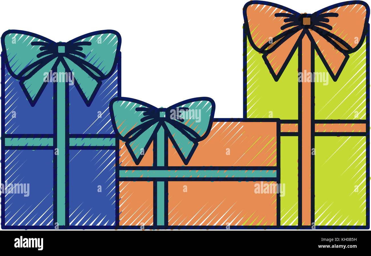 set of different gift boxes christmas presents design Stock Vector ...