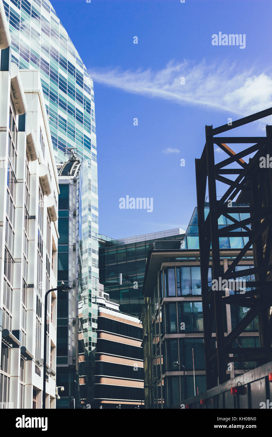 London city architecture with blue sky Stock Photo - Alamy