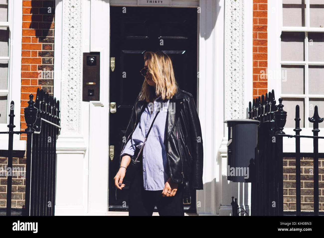 Woman model in London city streets Stock Photo - Alamy