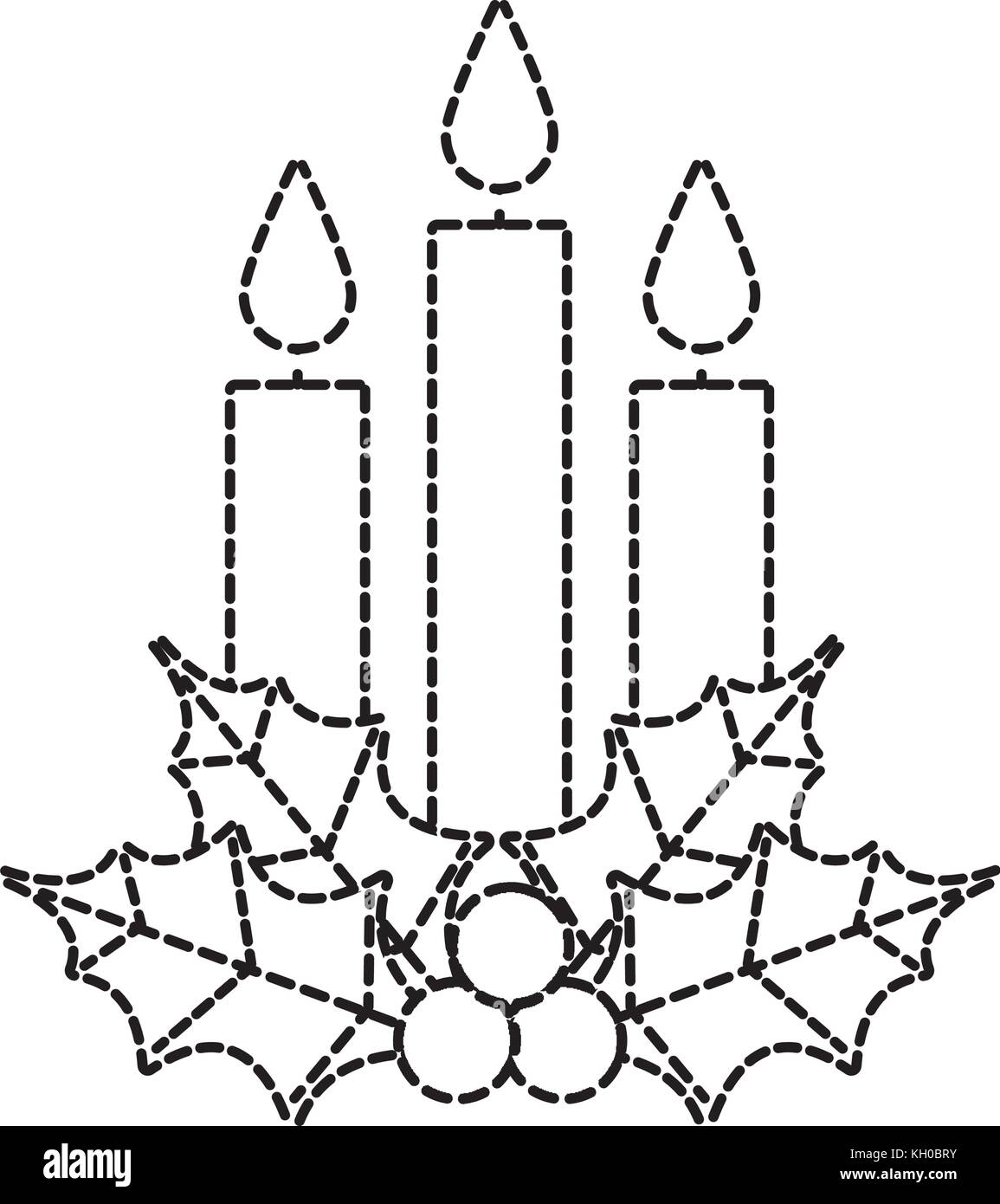 christmas three candle holly berry leaves burning decoration Stock ...