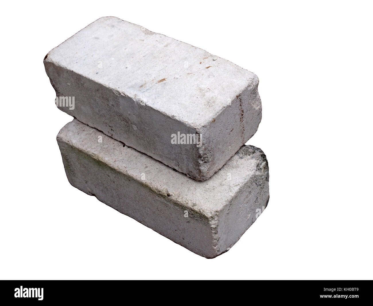 Two silicate bricks isolated on white background close up Stock Photo ...